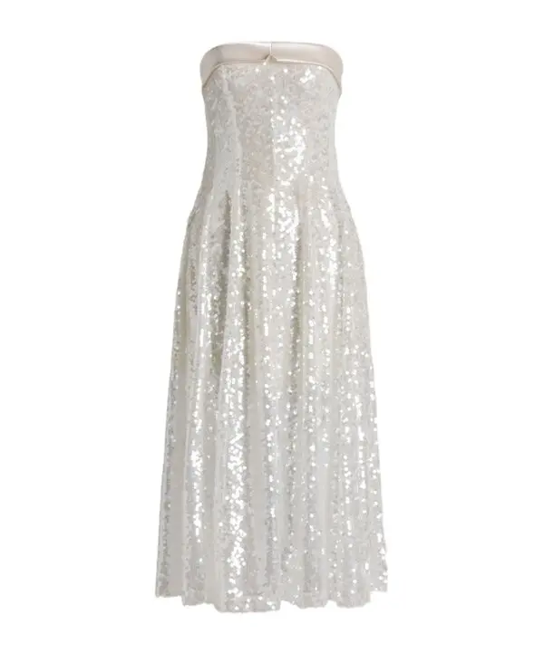 Alberta Ferretti Strapless Sequin Dress