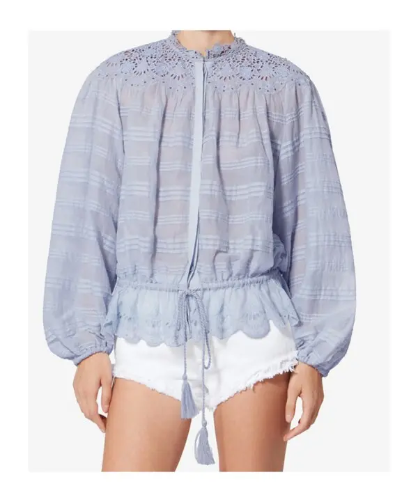 Isabel Marant Étoile Polly Floral Lace Blouse - Gray