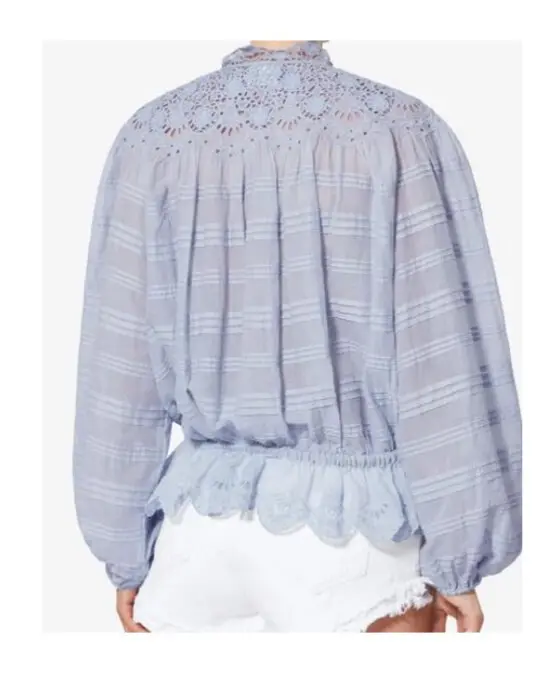 Isabel Marant Étoile Polly Floral Lace Blouse - Gray
