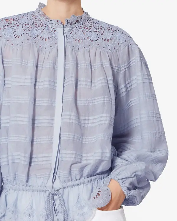 Isabel Marant Étoile Polly Floral Lace Blouse - Gray