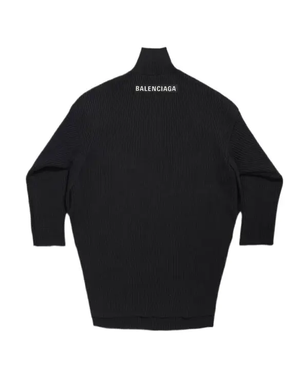 Balenciaga Half-zip High Neck Poncho - Black