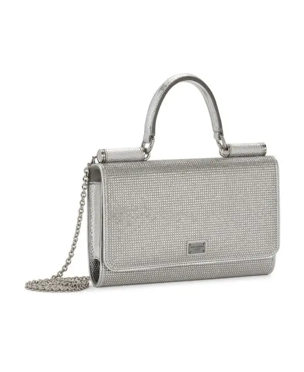 Dolce & Gabbana Embellished Phone Bag - Gray