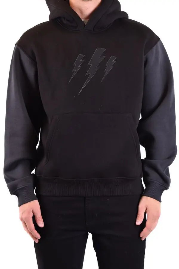 Neil Barrett Long-sleeved Hoodie With Kangaroo Pocket