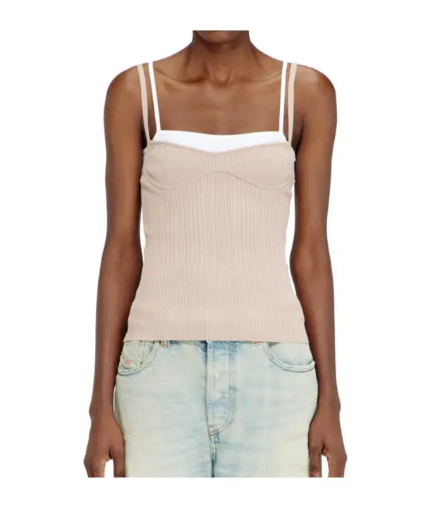 DIESEL® Ribbed Knit Camisole Top - Pink