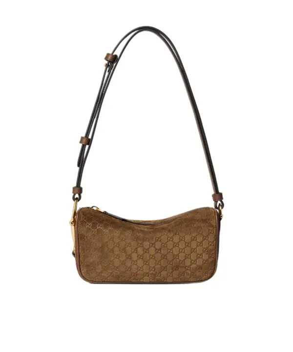 Gucci Monogrammed Shoulder Bag - Brown