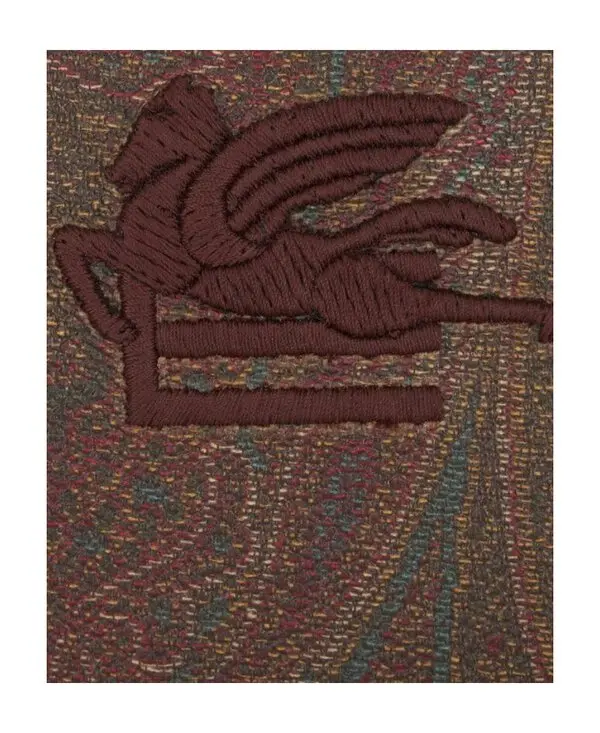 Etro Logo Embroidered Paisley Print Card Holder - Green
