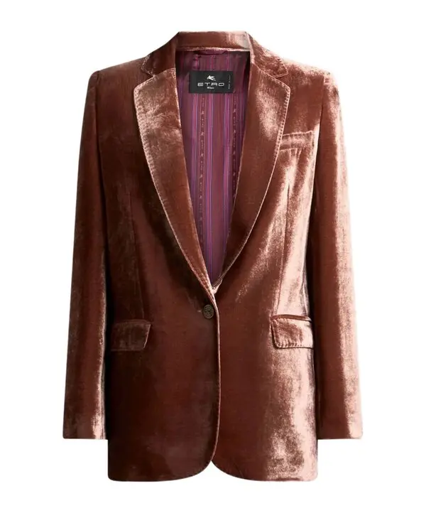 Etro Single-buttoned Velvet Blazer