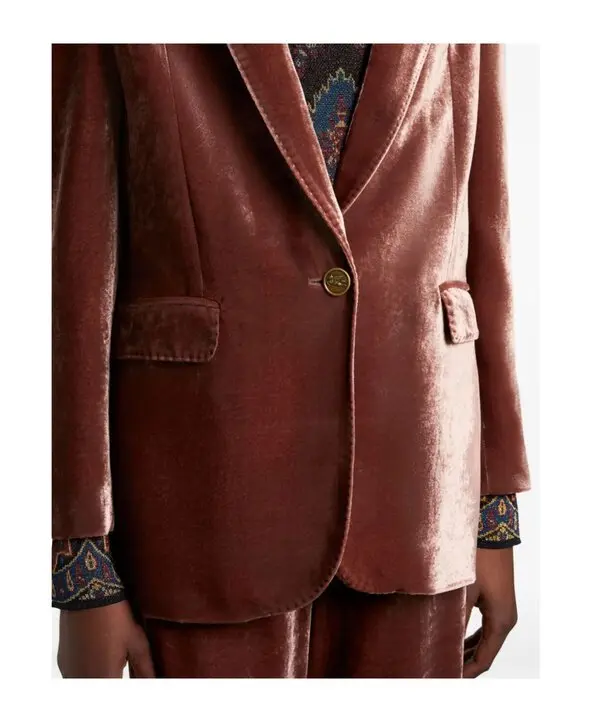 Etro Single-buttoned Velvet Blazer