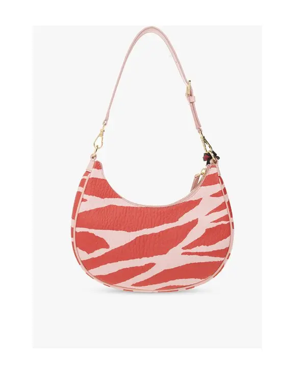 Mcm Zebra Printed Zipped Shoulder Bag - Red