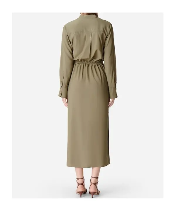 Vanessa Bruno Long Sleeve V-neck Slit Dress
