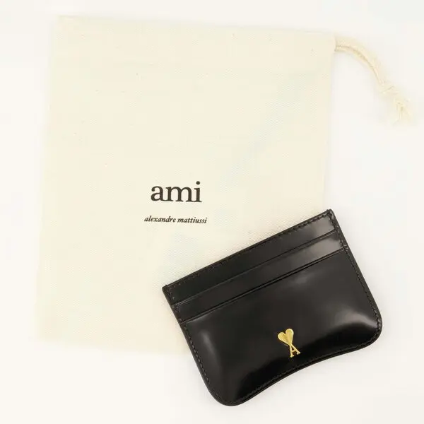 AMI Paris Logo Plaque Wallet - Black