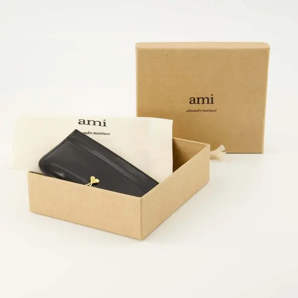AMI Paris Logo Plaque Wallet - Black