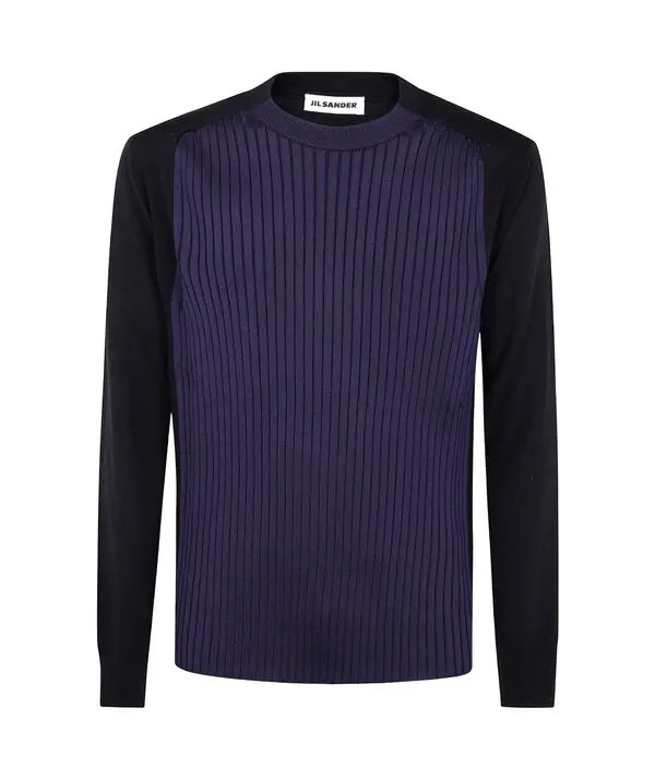 JIL SANDER Crewneck Knitted Jumper - Black