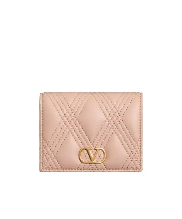 Valentino Garavani Quiltie 67 Vlogo Signature Wallet - Cinnamon Rose