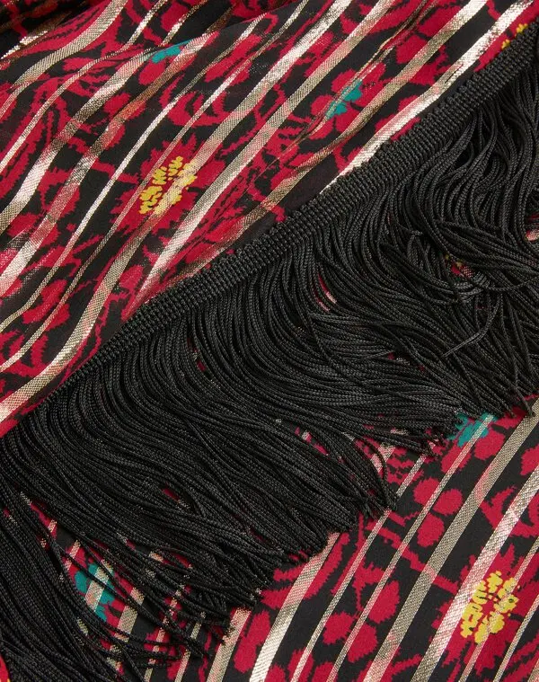 Valentino Garavani Fringed Floral-print Maxi Skirt