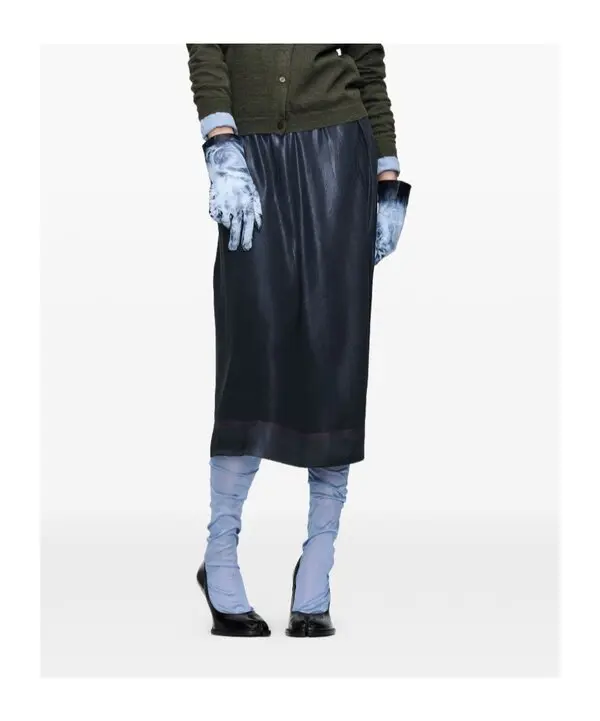 MAISON MARGIELA Midi Skirt With Metallic Belt - Black