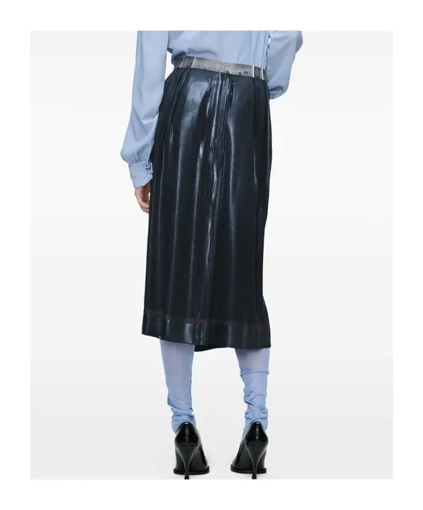 MAISON MARGIELA Midi Skirt With Metallic Belt - Black