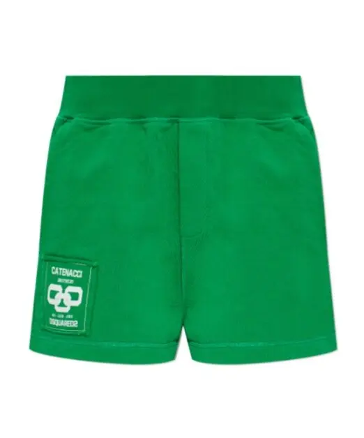 Dsquared2 Logo Patch Elasticated Waistband Shorts - Green