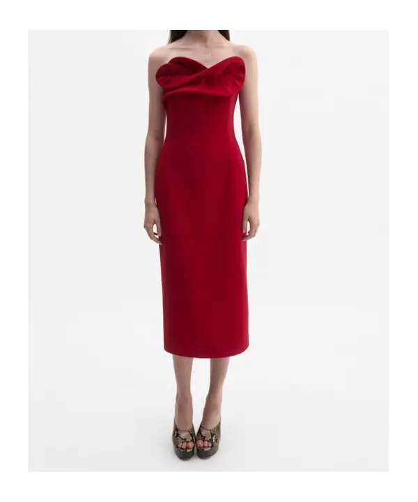 Magda Butrym Strapless Draped-neckline Dress