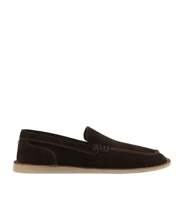 Dolce & Gabbana Dg Logo Plaque Loafers - Brown