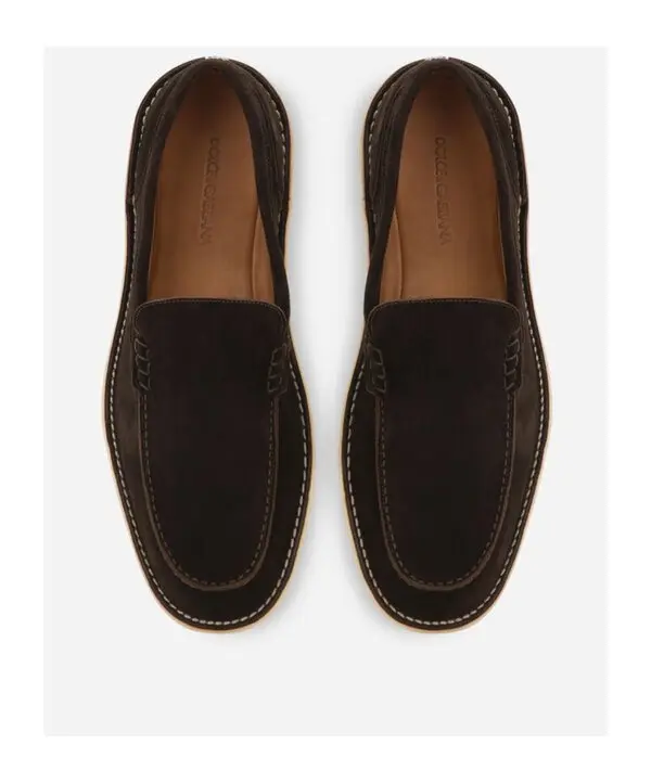 Dolce & Gabbana Dg Logo Plaque Loafers - Brown