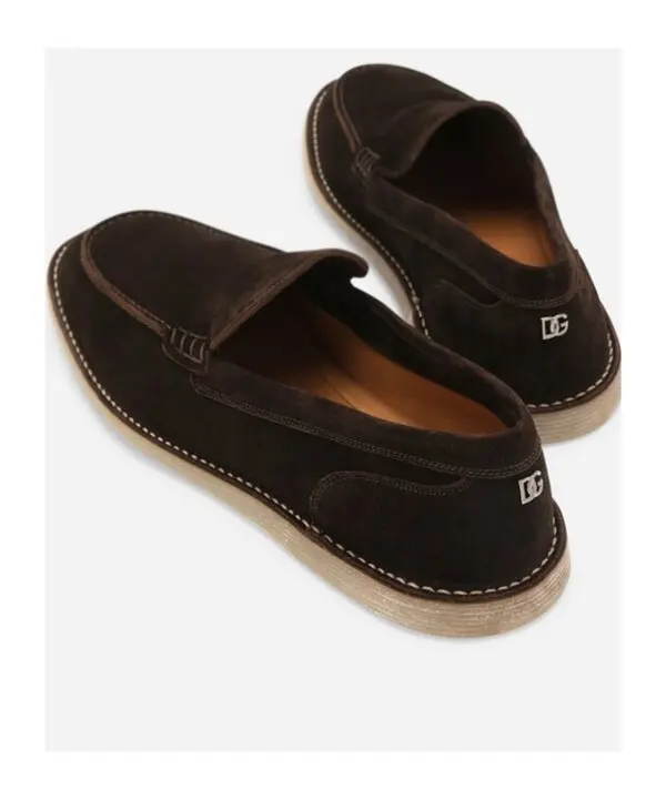 Dolce & Gabbana Dg Logo Plaque Loafers - Brown