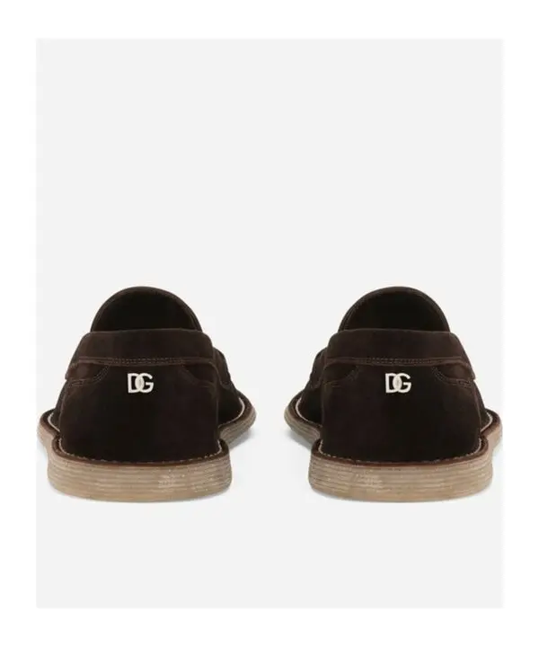 Dolce & Gabbana Dg Logo Plaque Loafers - Brown