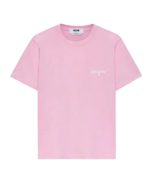 MSGM Short Sleeve Crewneck T-shirt - Pink