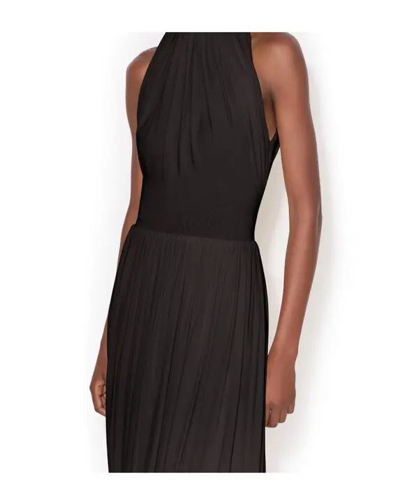 Alaïa Halterneck Sleeveless Draped Midi Dress - No
