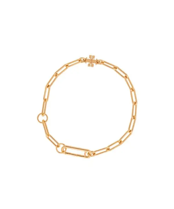 Tory Burch 18kt Gold-plated Logo Bracelet - Yellow