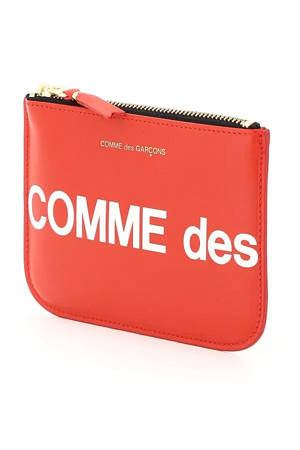 Comme Des Garçons Comme Des Garons Wallet Logo Printed Zip-up Small Clutch Bag
