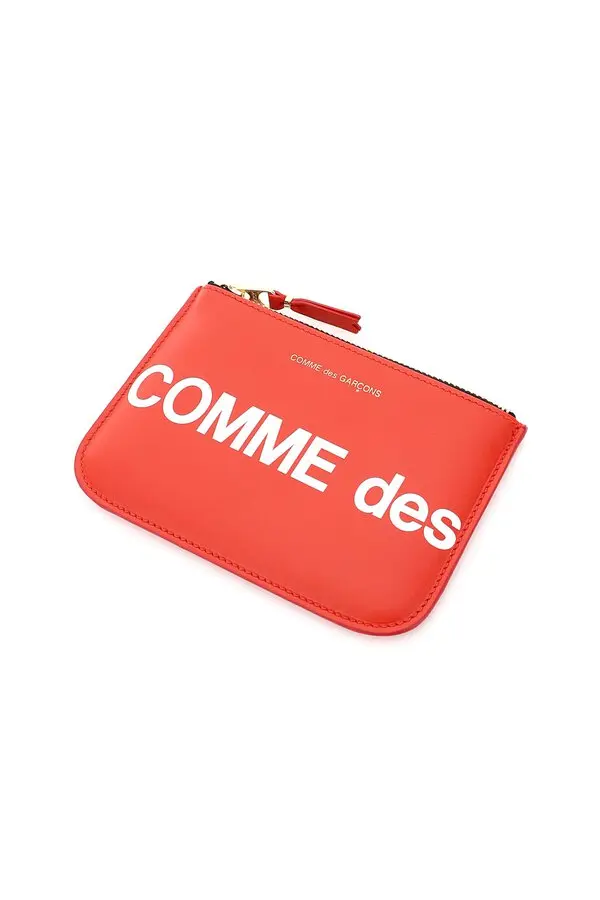 Comme Des Garçons Comme Des Garons Wallet Logo Printed Zip-up Small Clutch Bag