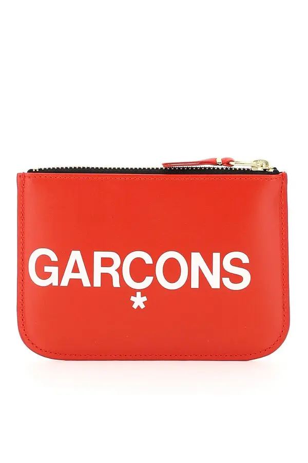 Comme Des Garçons Comme Des Garons Wallet Logo Printed Zip-up Small Clutch Bag