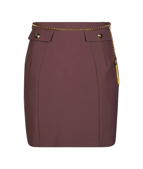 Elisabetta Franchi Chain Embellished Mini Skirt - Red