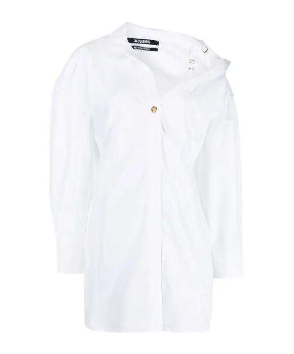 Jacquemus Collared Long-sleeve Shirt - White