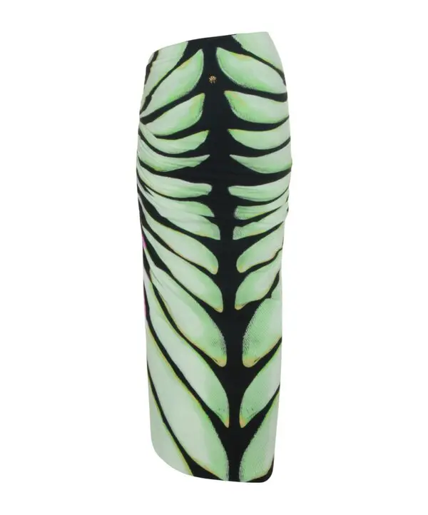 Roberto Cavalli Ruched Printed Skirt
