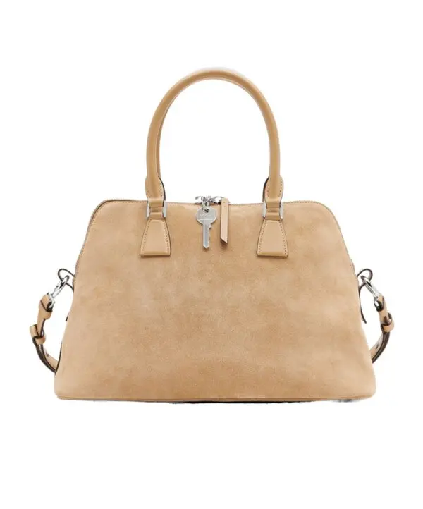 MAISON MARGIELA Zipped Detailed Top Handle Bag - Camel