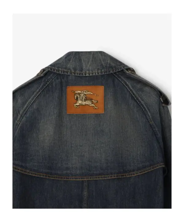 Burberry Cropped Double-breasted Denim Jacket