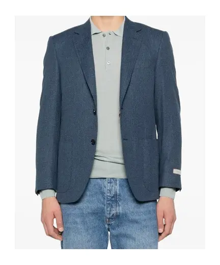 Canali Long-sleeved Suit Jacket - Blue