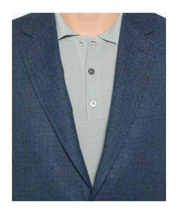 Canali Long-sleeved Suit Jacket - Blue