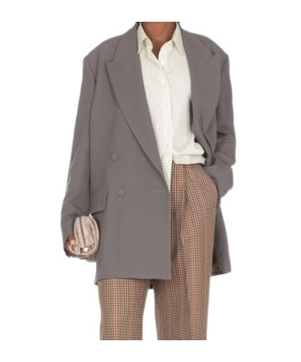 Dries Van Noten Double-breasted Belted Blazer - Grey