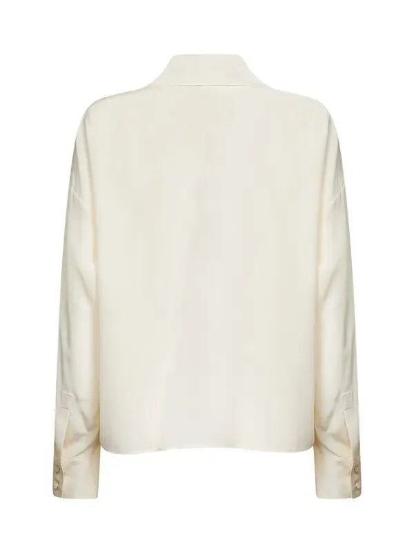 Max Mara Pintuck Tie-neck Blouse