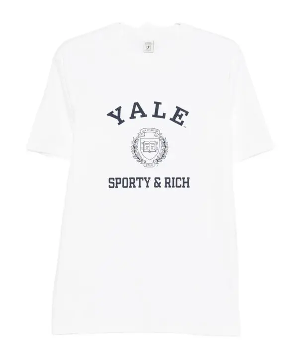 SPORTY  RICH Sporty & Rich Yale Logo T-shirt - White