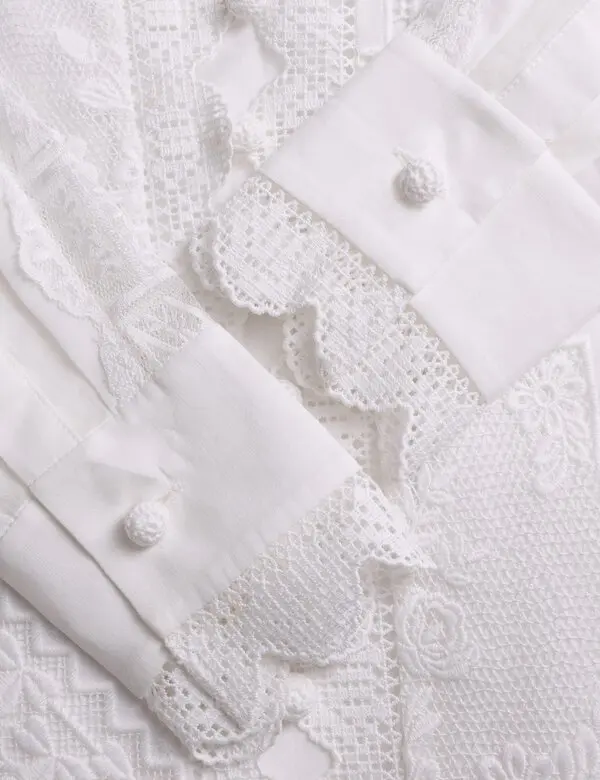 Zimmermann Midi Aster Embroidered Dress - Ivory