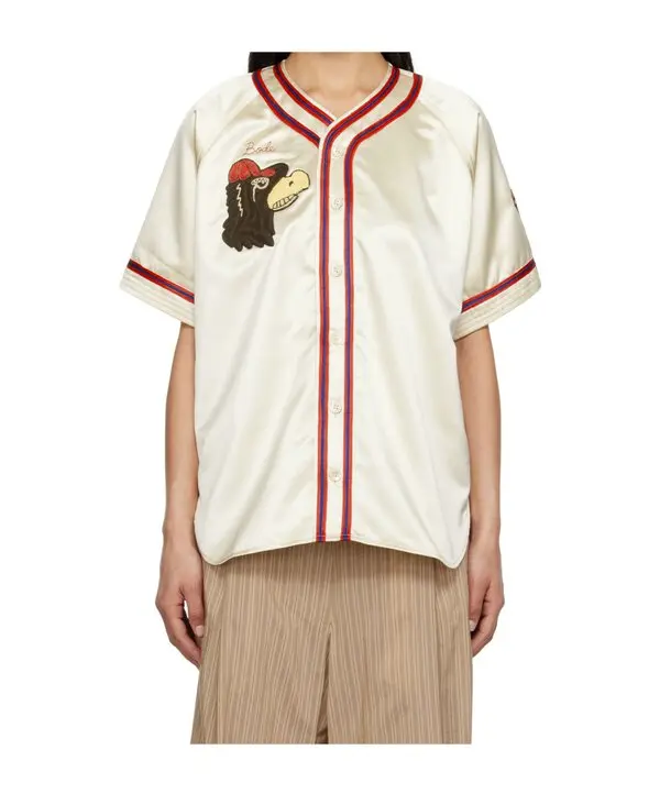 BODE Short Sleeve Embroidered Baseball Shirt
