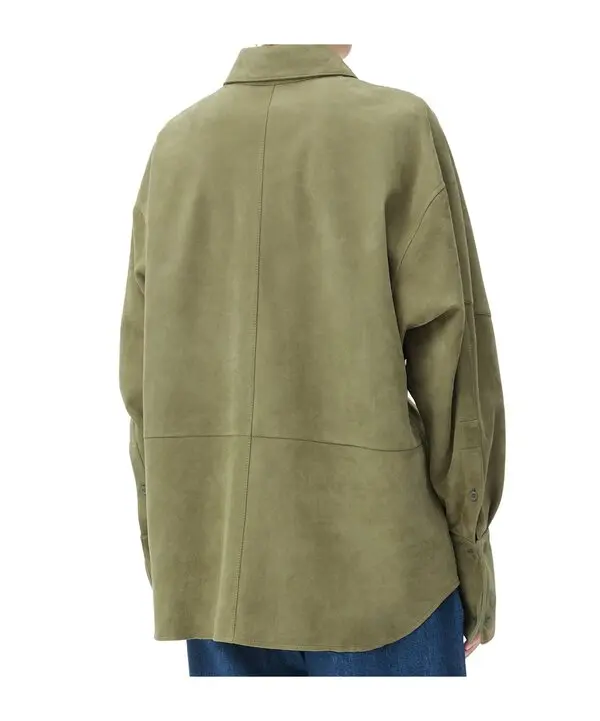 Loewe Draped Shirt In Suede Lambskin