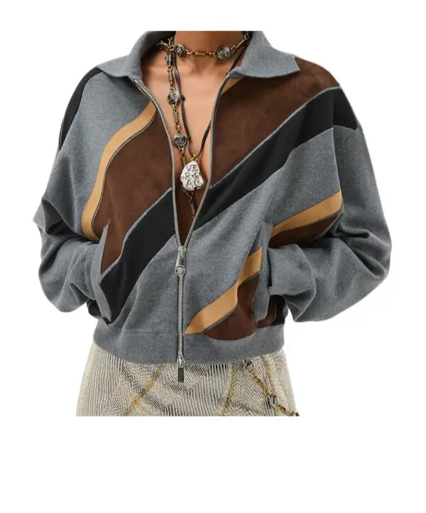 Versace Patchwork Zipped Sweatshirt