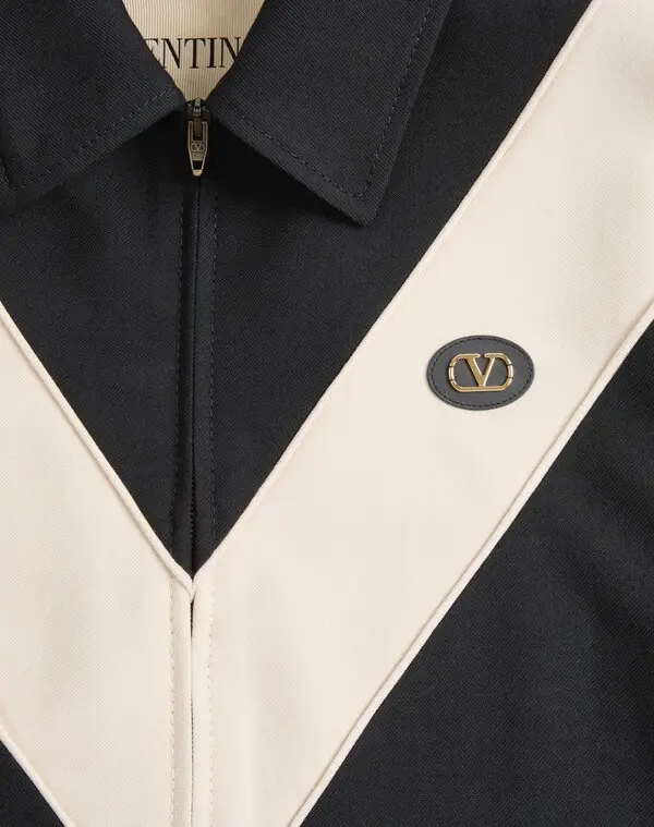 Valentino Garavani Logo Patch Zip-up Overshirt