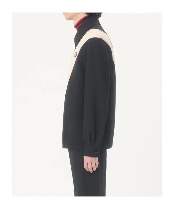Valentino Garavani Logo Patch Zip-up Overshirt - Black
