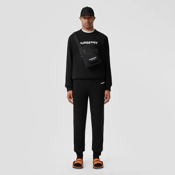 Burberry Logo Printed Track Pants - Black